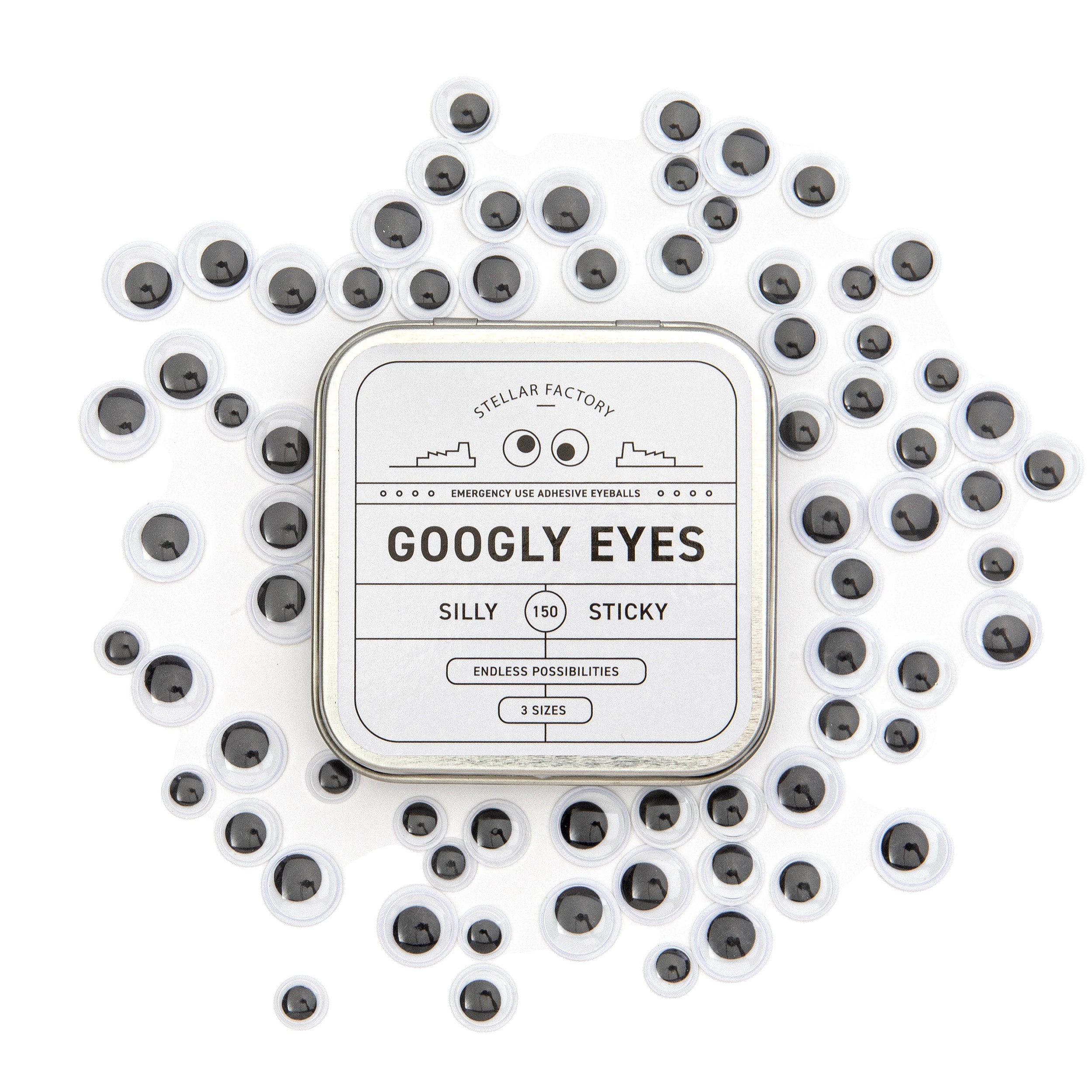 Googly Eyes: Emergency Use Adhesive Eyeballs in Giftable Steel Tin ...