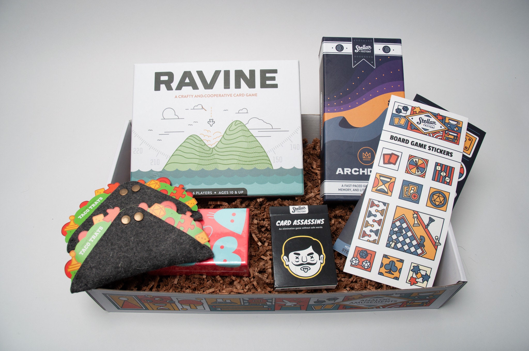 Game Night Gift Box Includes 4 Games, featuring Ravine, 110 USD Value ...