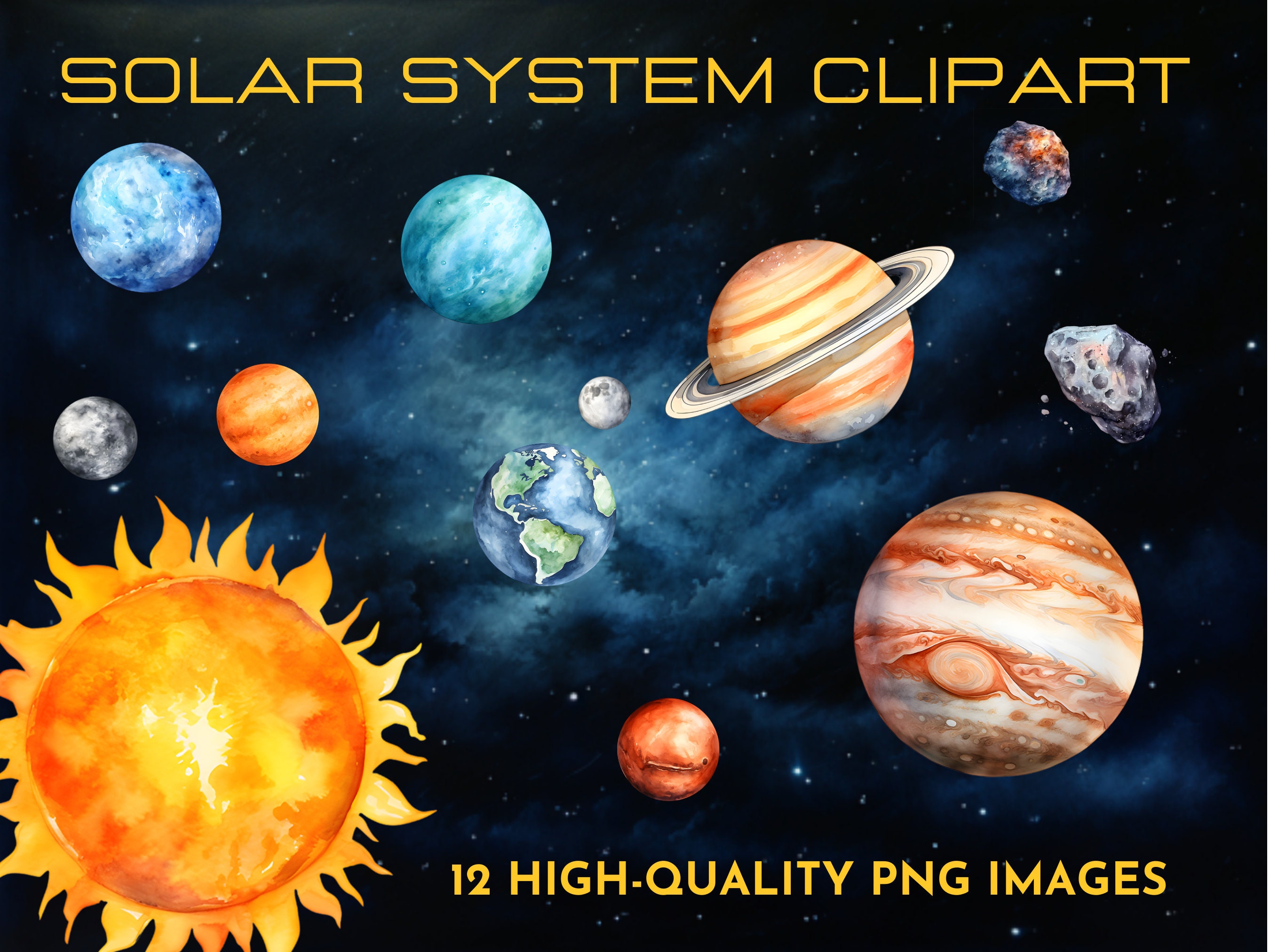 Blue Solar System Clip Art