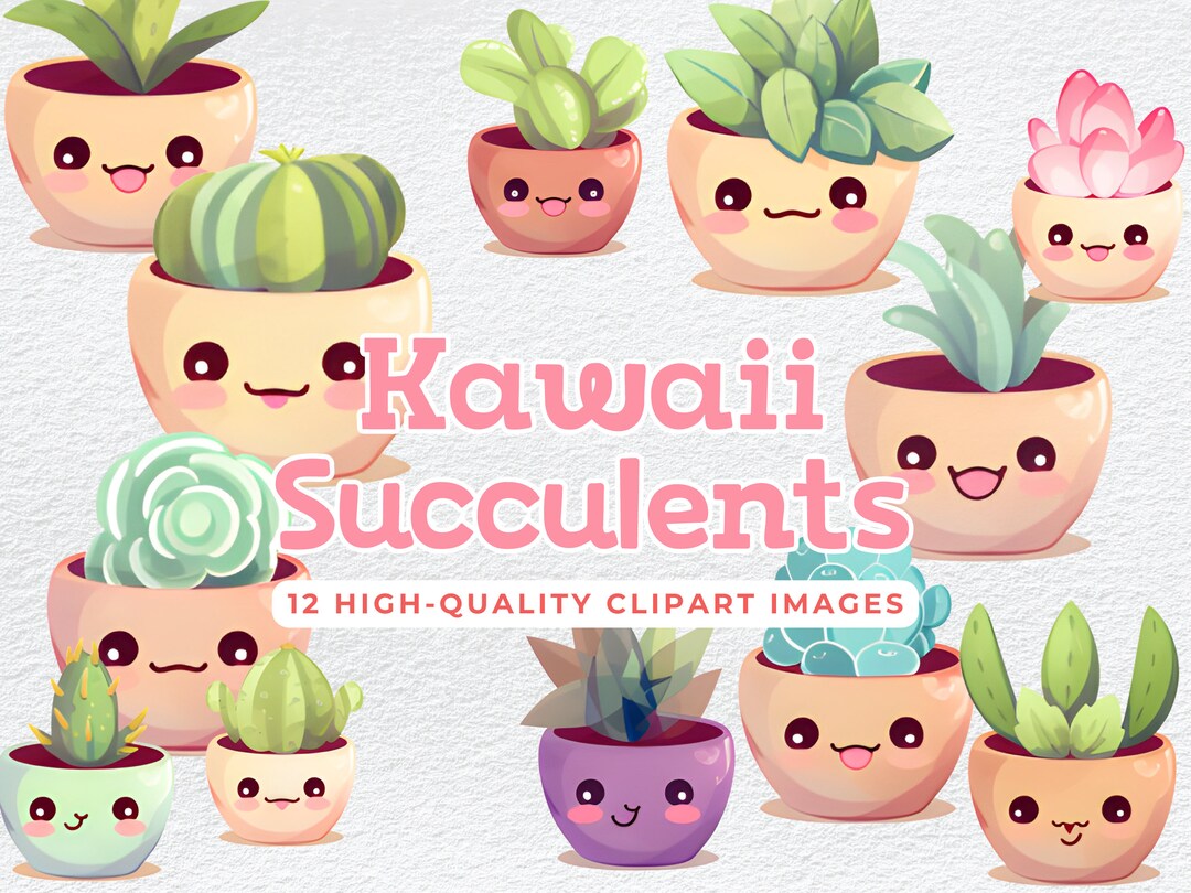 Kawaii Clipart, Succulent PNG, Succulent Clip Art, Cactus Clipart ...