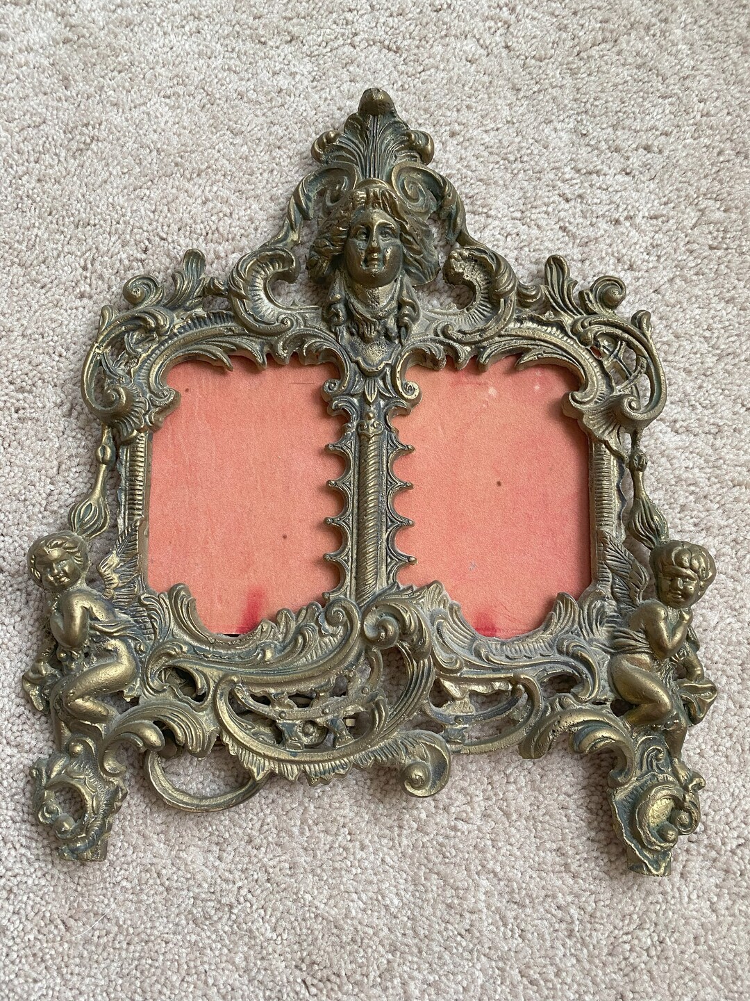 Vintage 1930's Brass Double Picture Frame - Etsy