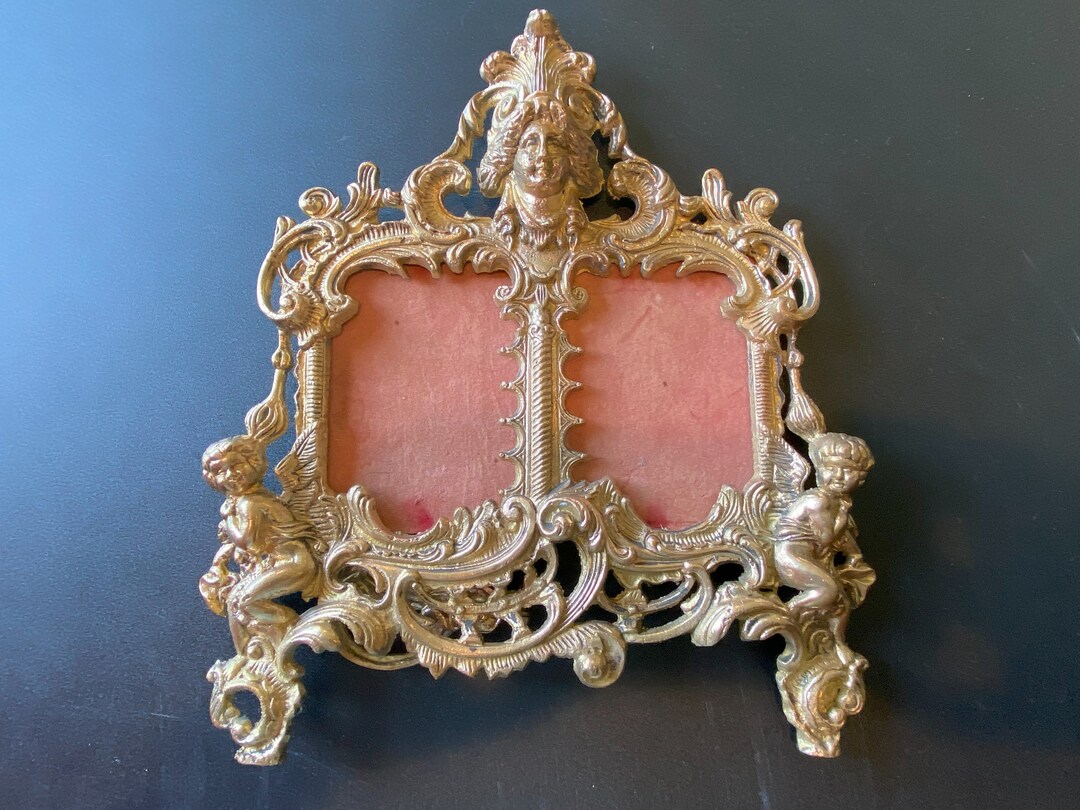 Vintage 1930's Brass Double Picture Frame - Etsy