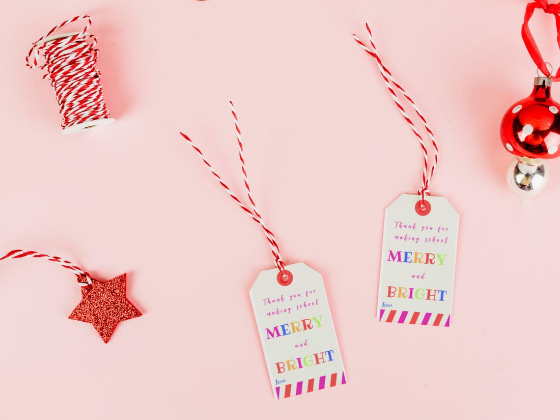 Printable & Editable Christmas Gift Tags for Teachers –gift Tags From ...