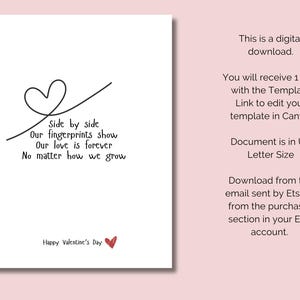 Fingerprint Heart Valentine Card: DIY Keepsake Gift (digital Download ...
