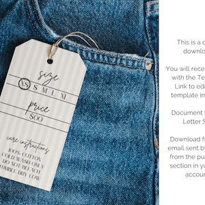 Editable Hang Tag Template | Printable Product Tag | DIY Label Design ...