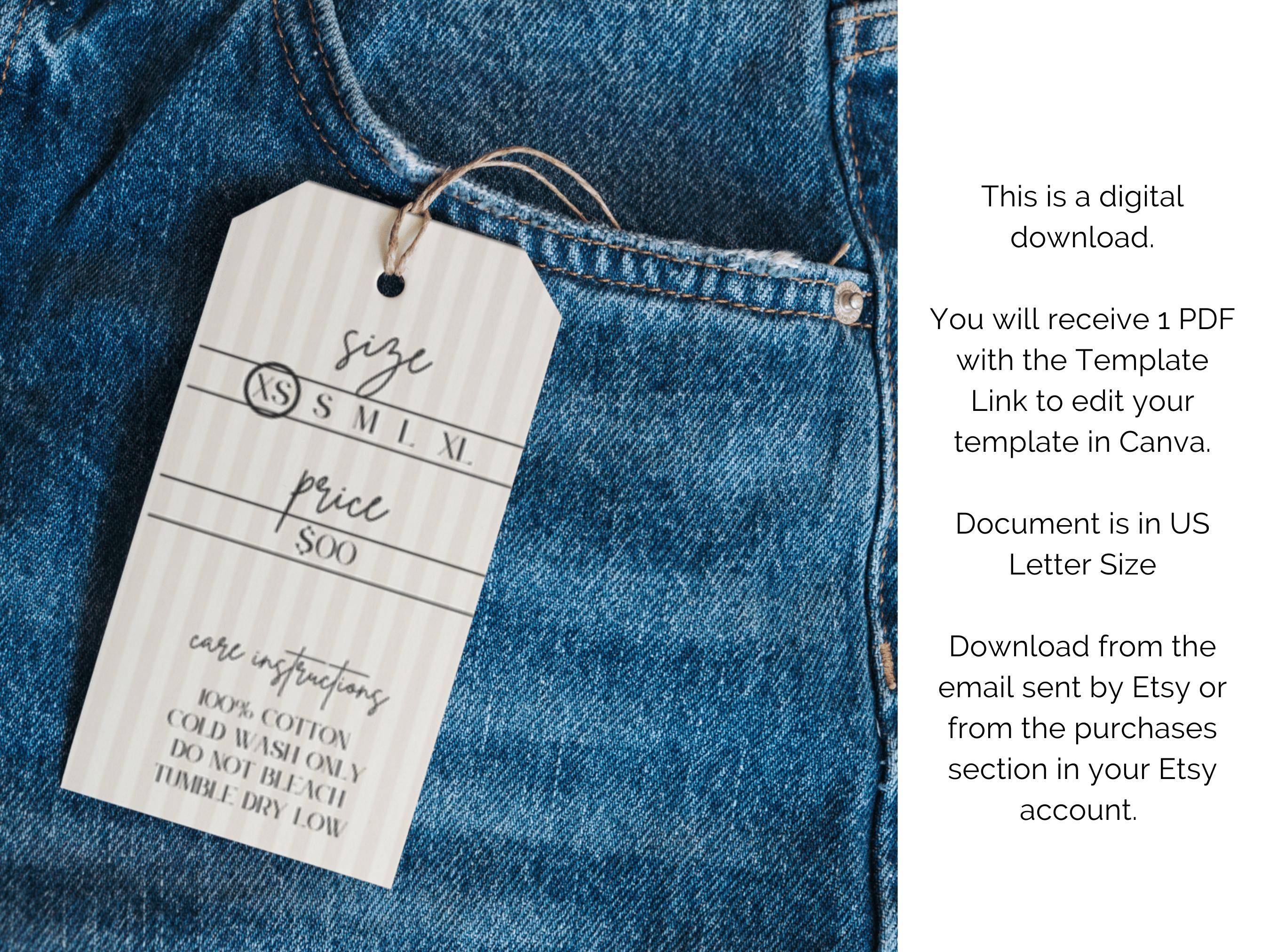 Editable Hang Tag Template: Boutique Product Label (canva) - Etsy