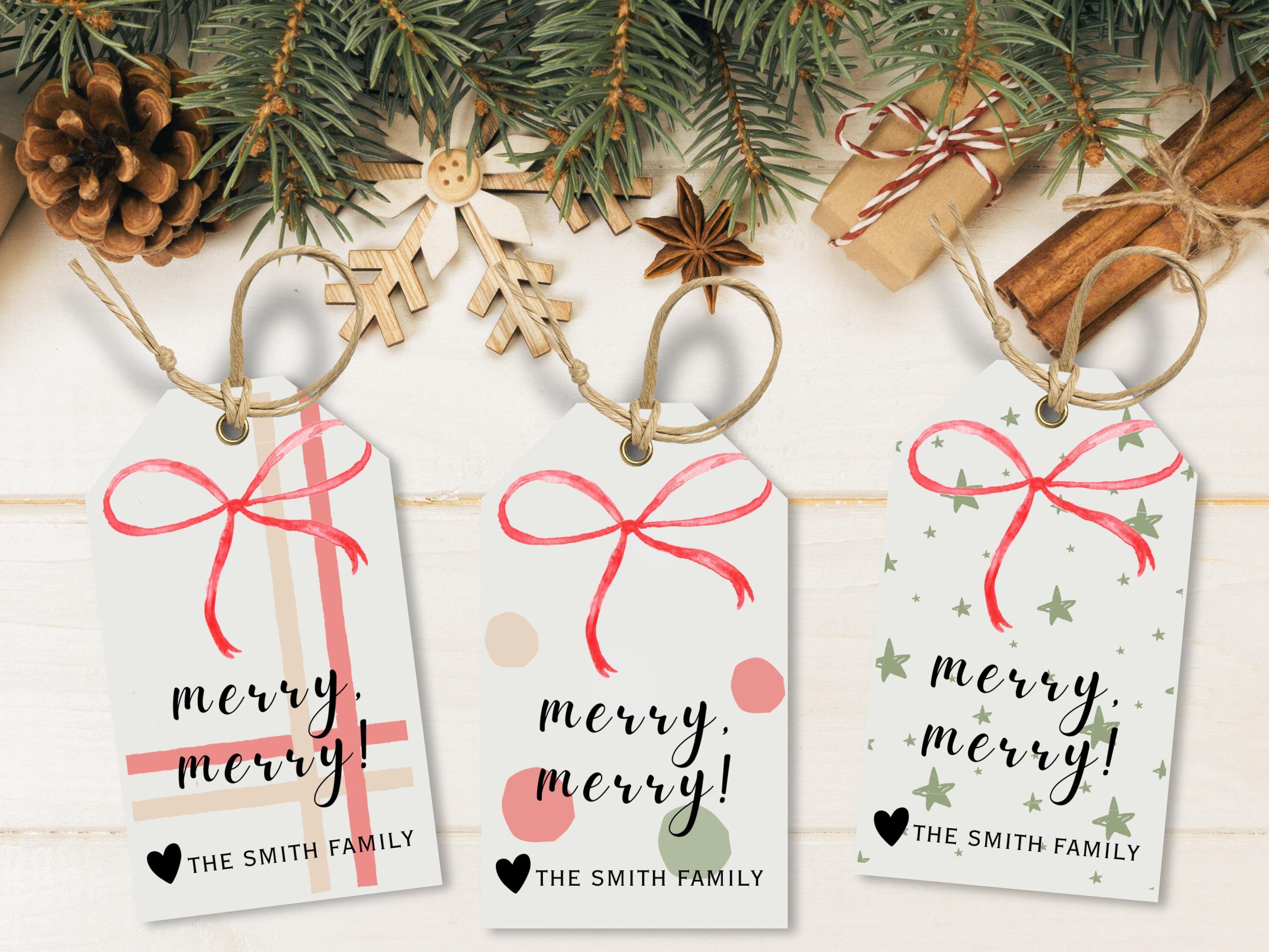 Editable Christmas Gift Tags, Printable Gift Tags, Holiday Gift Tags ...