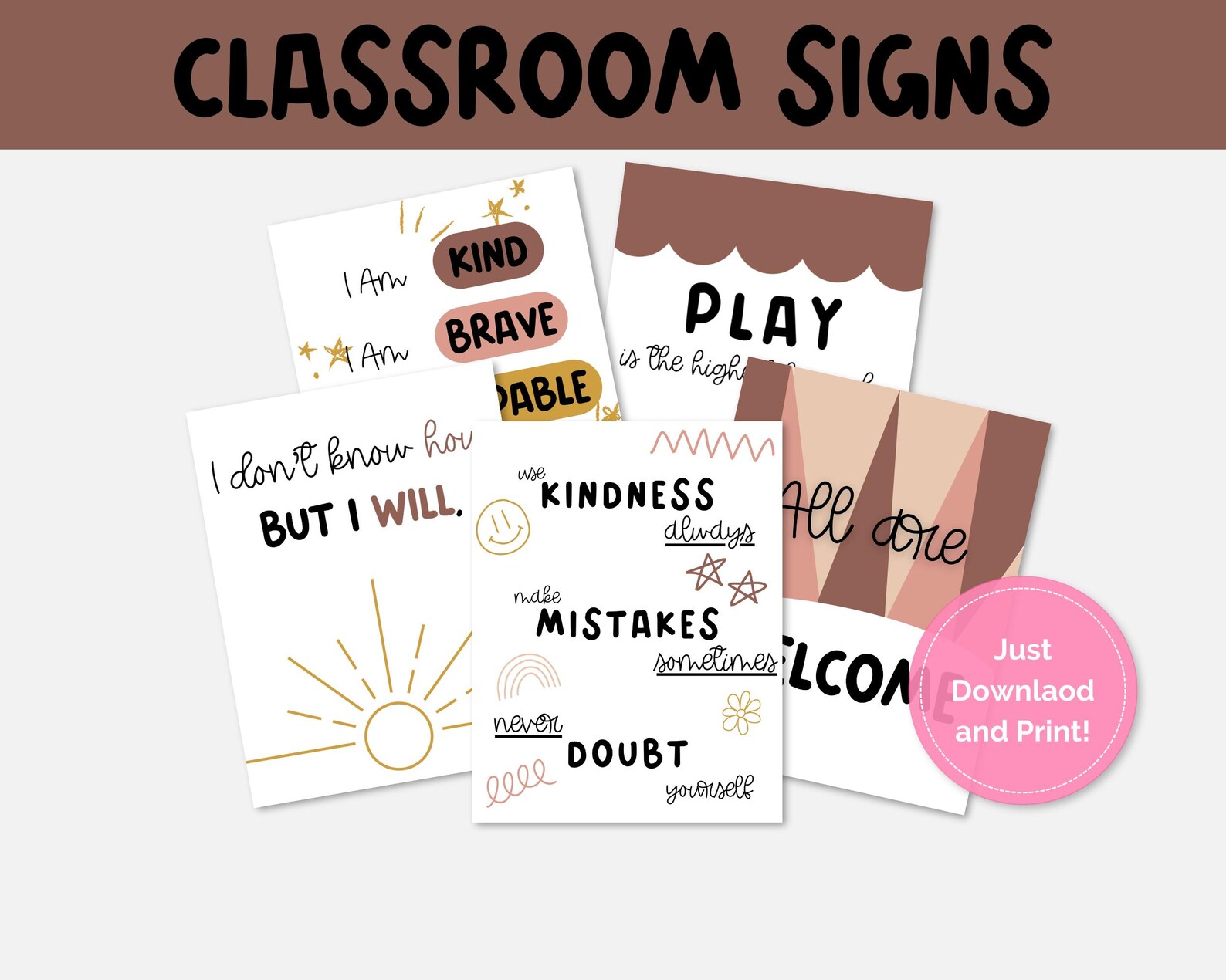 Classroom Motivational Signs-classroom Posters-teacher Decor ...