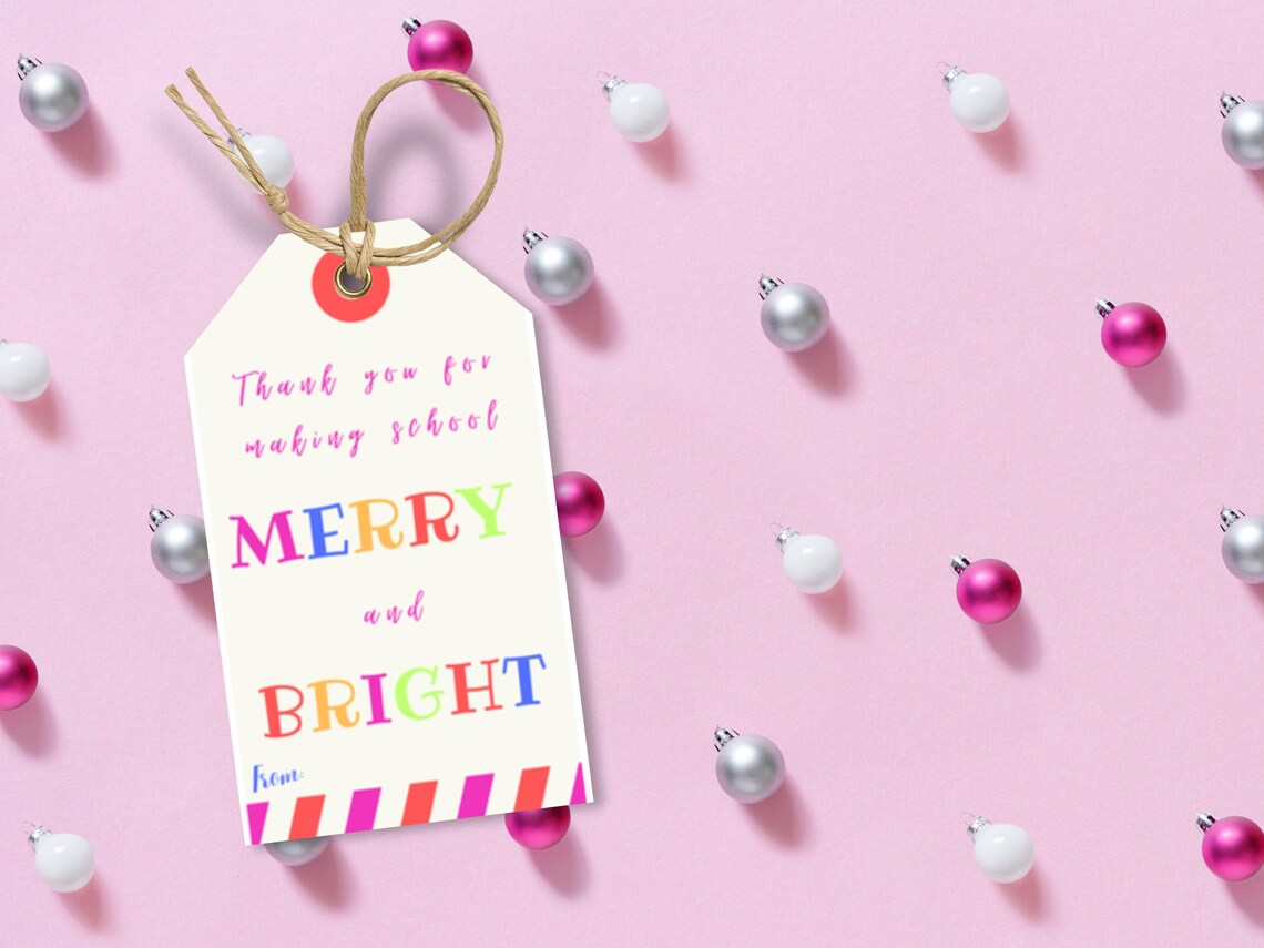 Printable & Editable Christmas Gift Tags for Teachers –gift Tags From ...