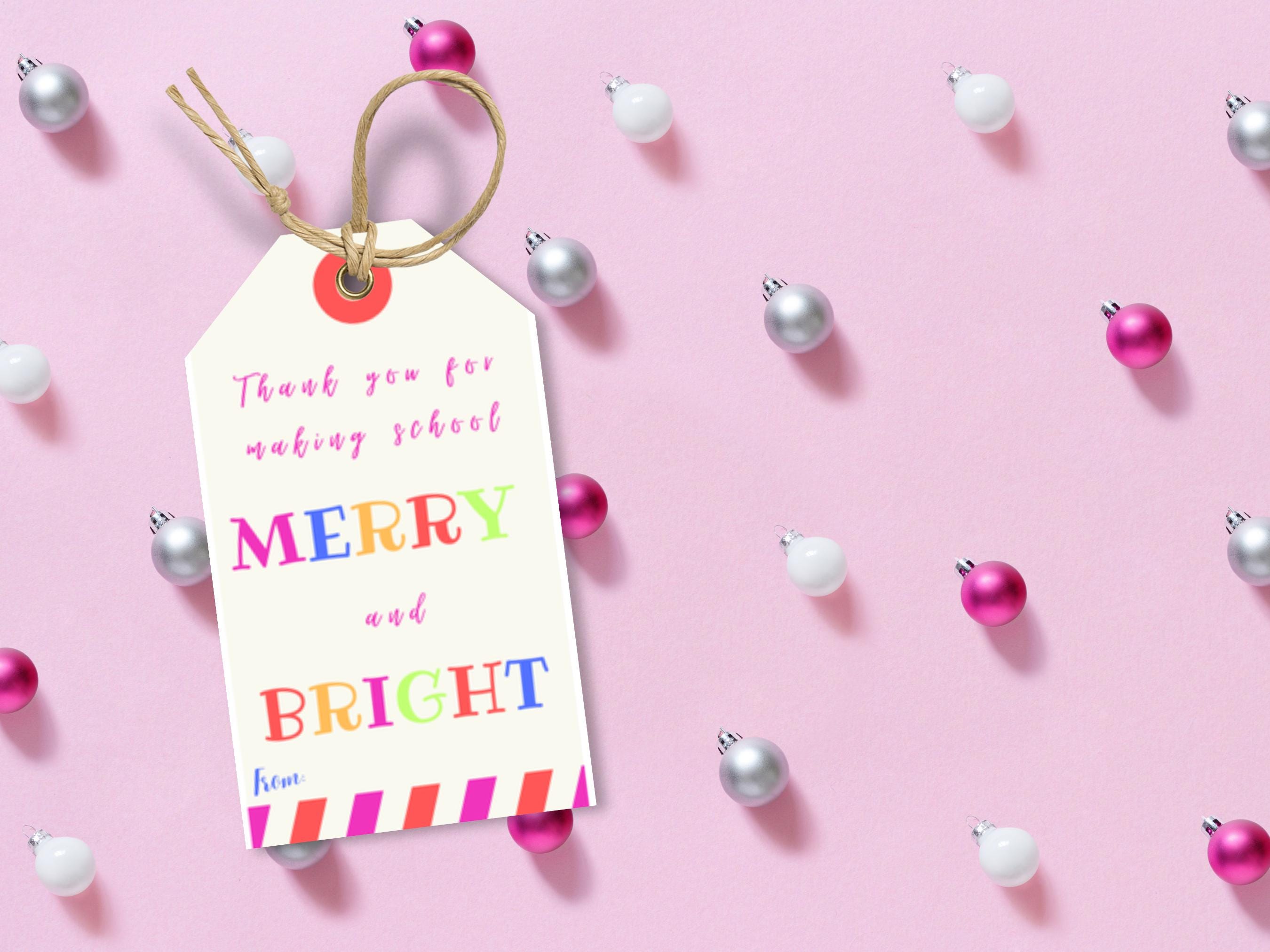 Printable & Editable Christmas Gift Tags for Teachers –gift Tags From ...