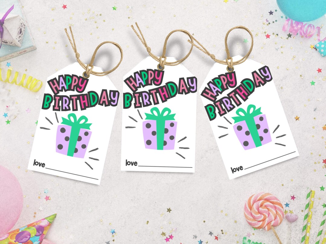Editable Birthday Gift Tags: Printable Present Design (instant Download ...