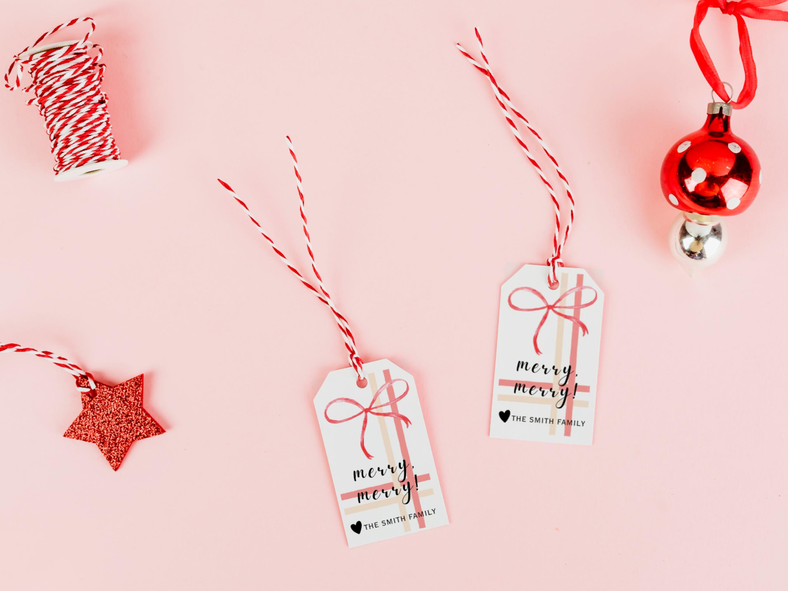 Editable Christmas Gift Tags, Printable Gift Tags, Holiday Gift Tags ...