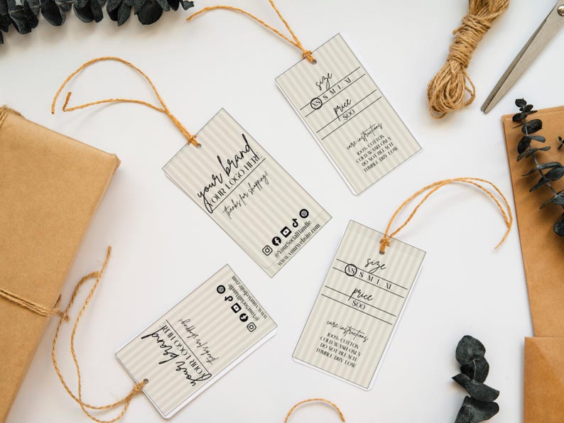 Editable Hang Tag Template: Boutique Product Label (canva) - Etsy