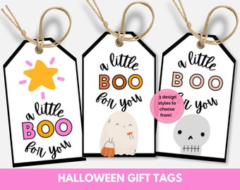 Halloween Tags Printable | Halloween Gift Tag | Halloween Class Treat ...