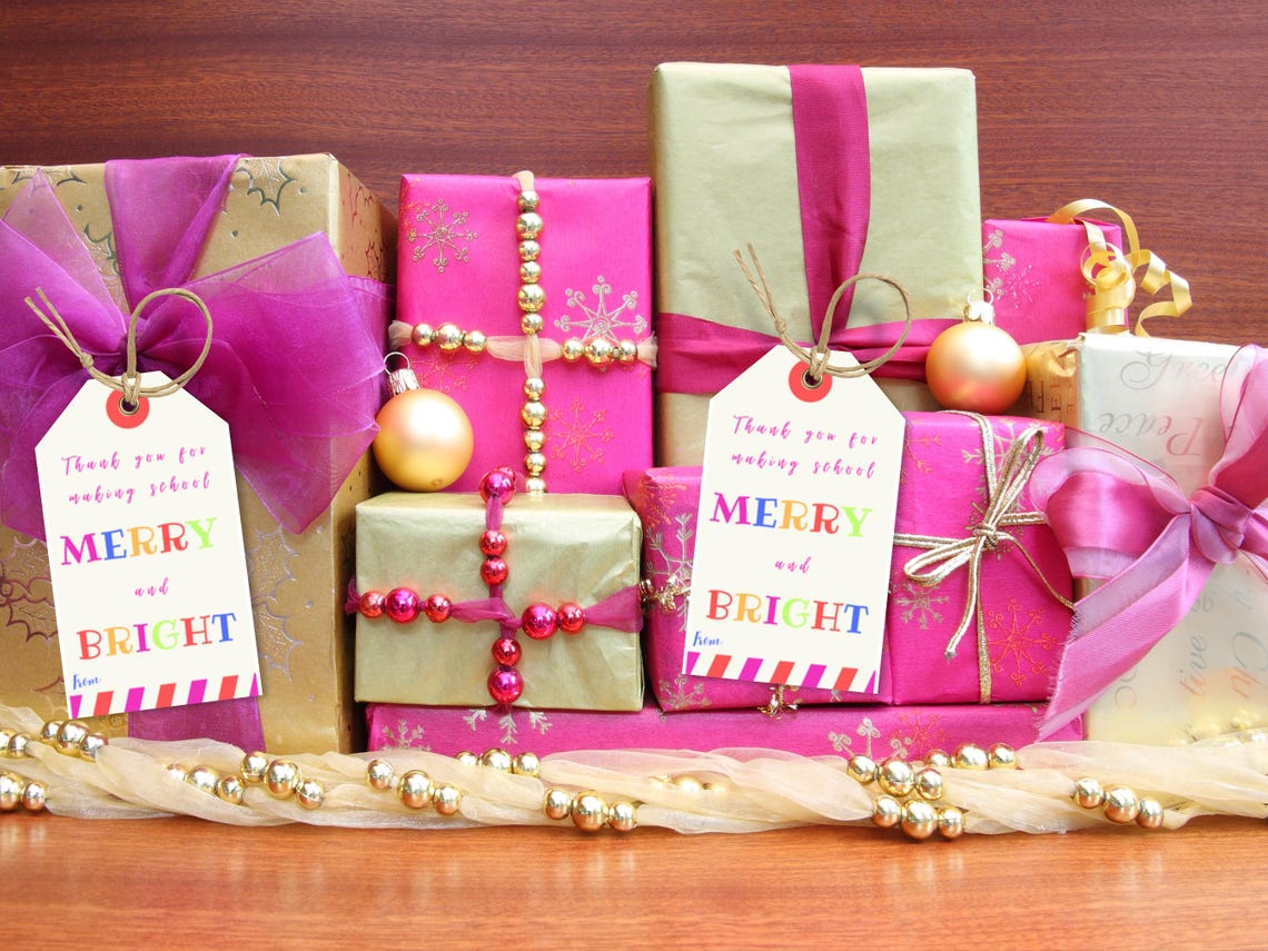 Printable & Editable Christmas Gift Tags for Teachers –gift Tags From ...