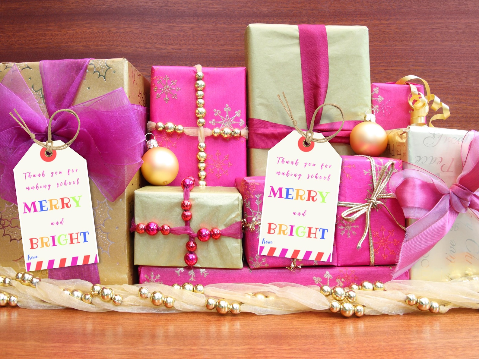 Printable & Editable Christmas Gift Tags for Teachers –gift Tags From ...