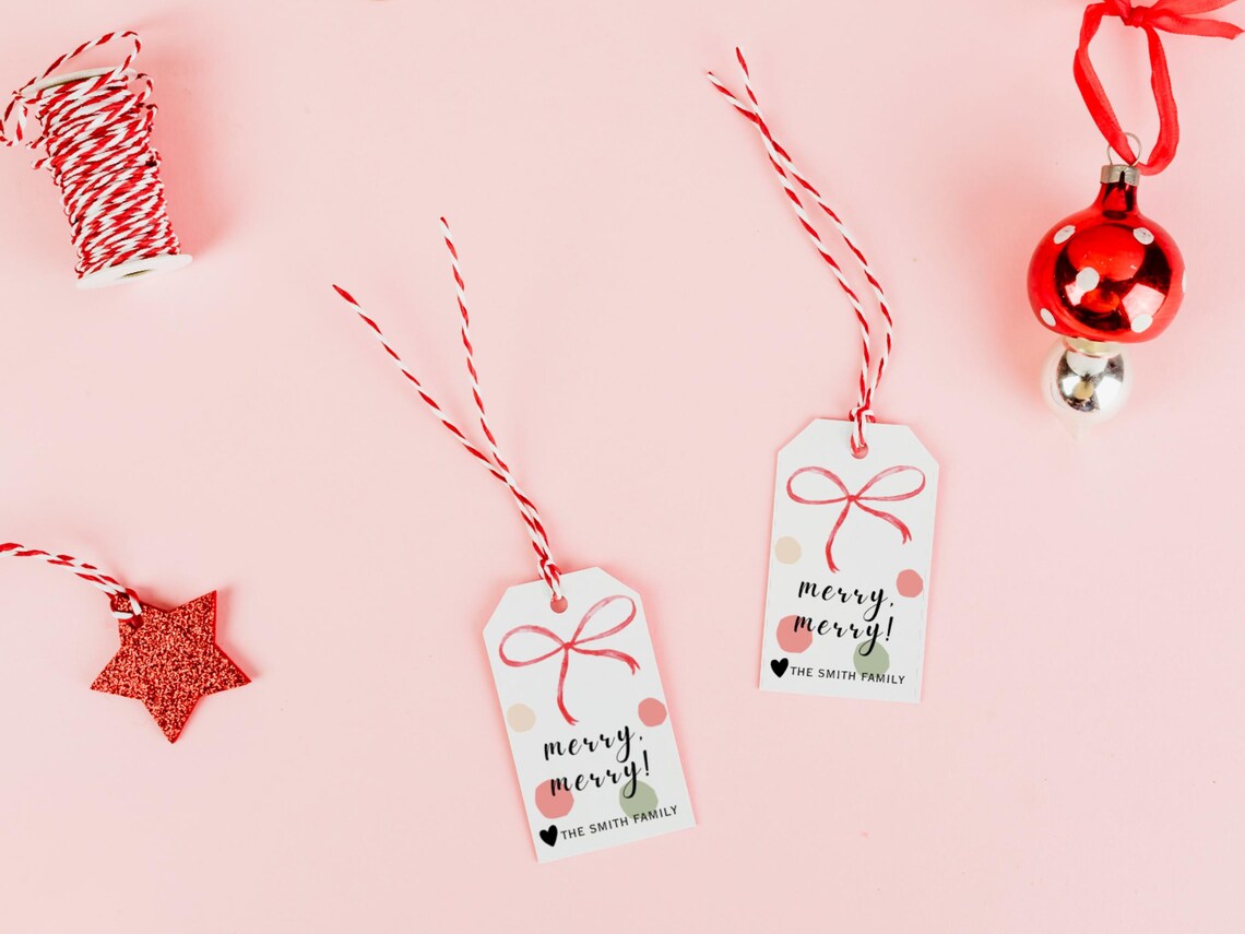 Editable Christmas Gift Tags, Printable Gift Tags, Holiday Gift Tags ...