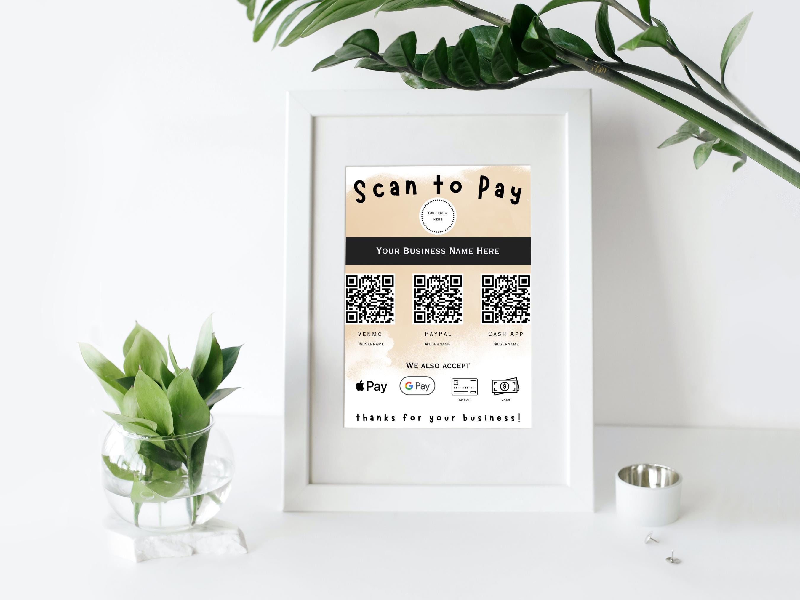 Scan to Pay, Editable Scan to Pay, QR Code Payment Template, Editable ...