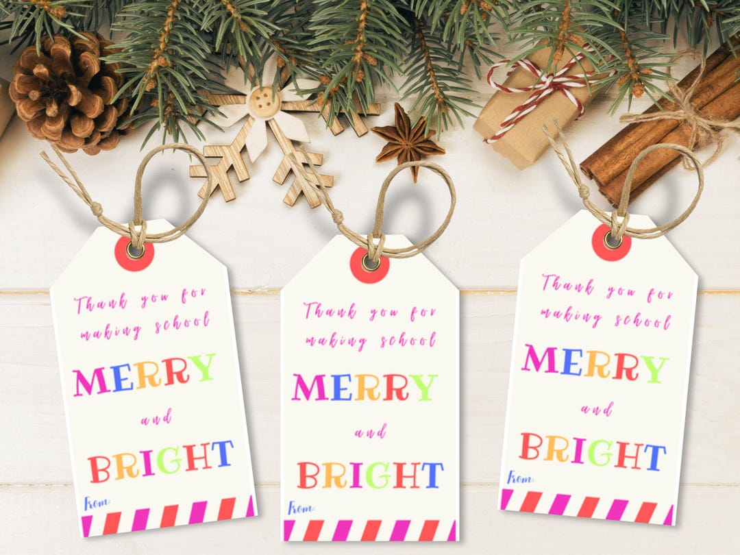 Printable & Editable Christmas Gift Tags for Teachers –gift Tags From ...