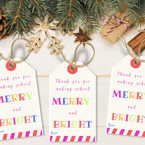 Printable & Editable Christmas Gift Tags for Teachers –gift Tags From ...