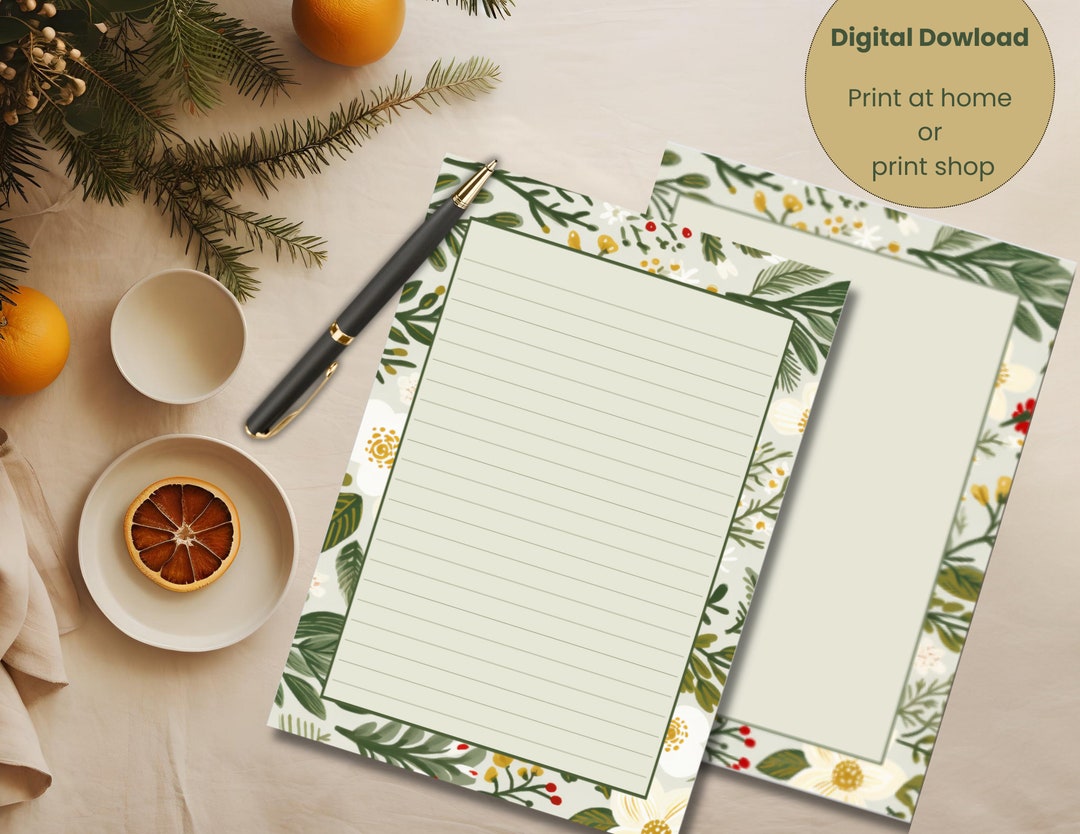 Printable Holiday Stationery - Etsy