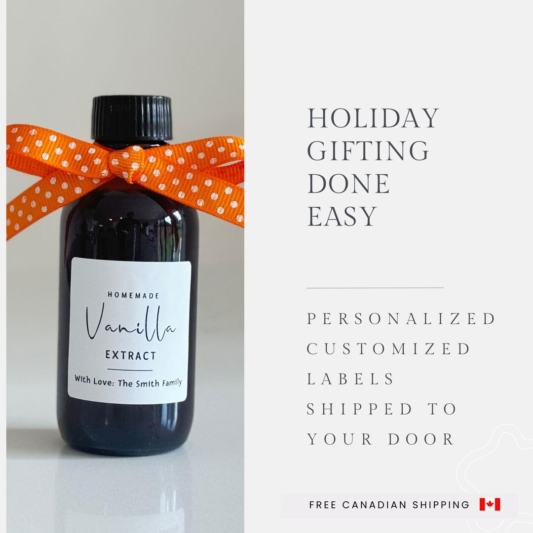 Modern Signature Style Vanilla Bottle Labels • 1.5" X 1.5" • Set of 20 ...