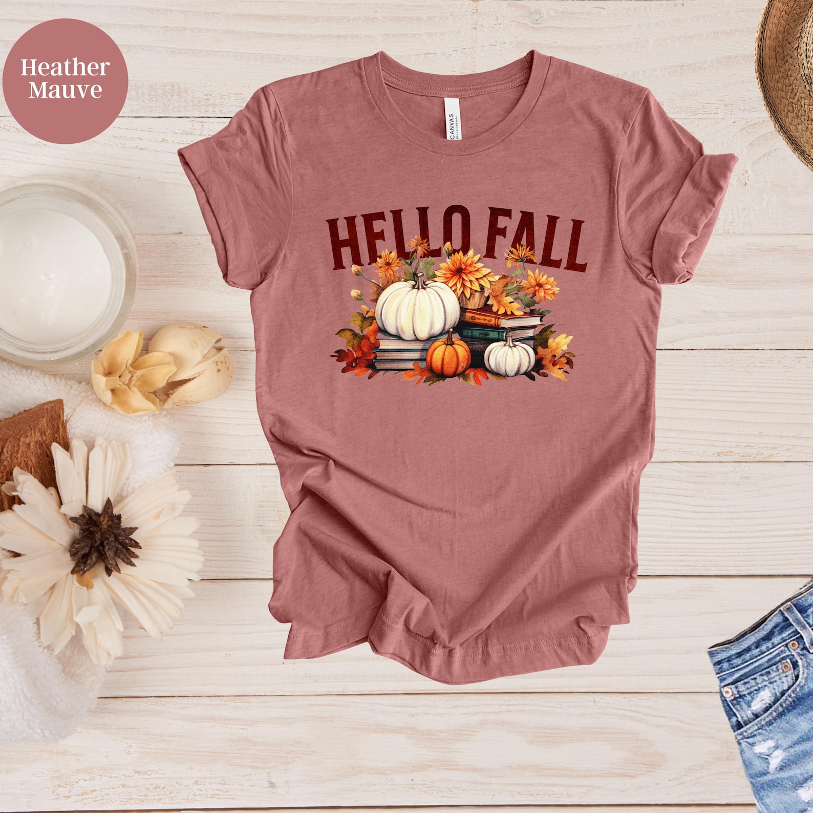 Hello Fall Shirt, Autumn Shirt, Librarian Shirt, Pumpkin Shirt, Fall ...