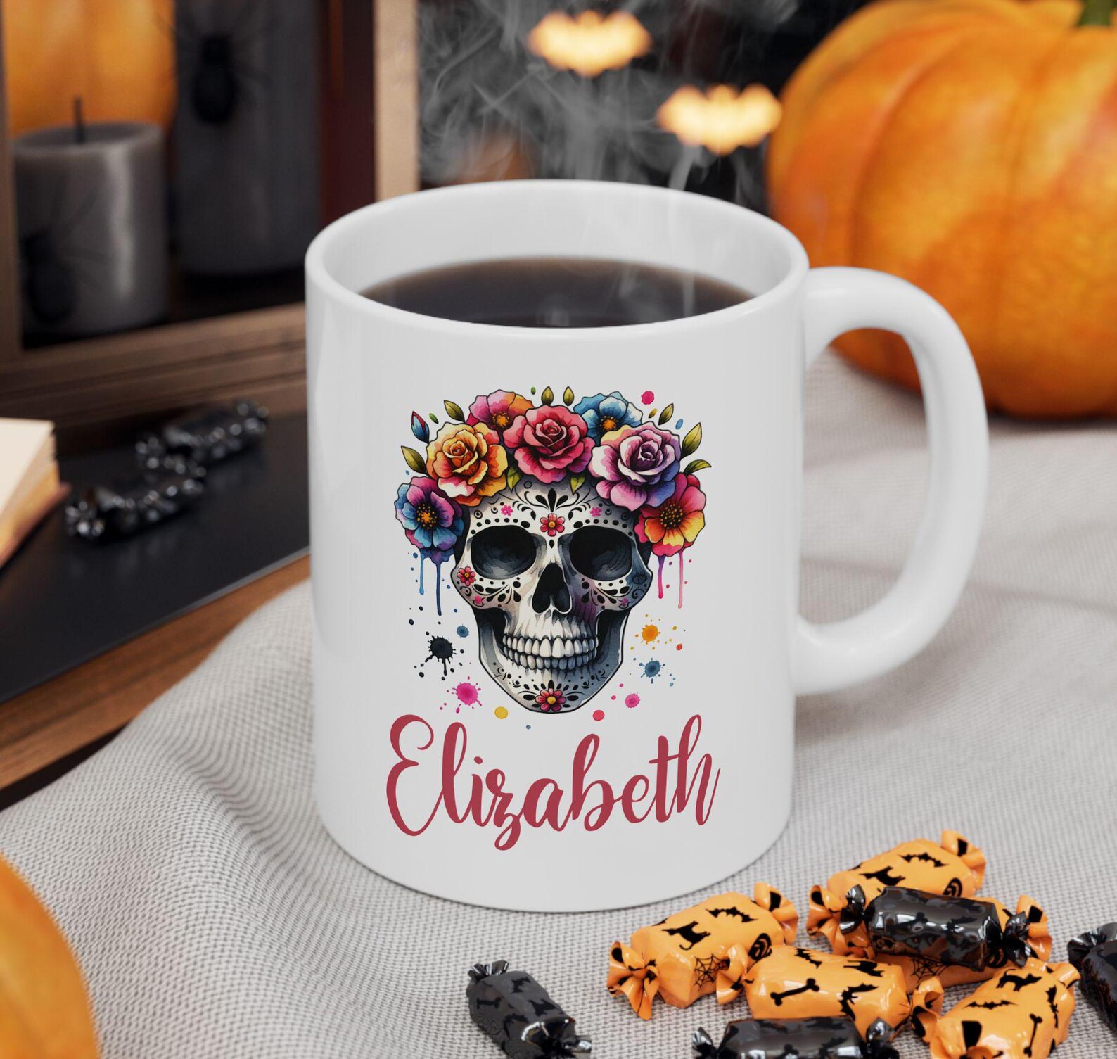 Catrina Personalized Mug, Custom Mug, Skull Mug, Catrina Mug, Catrina ...