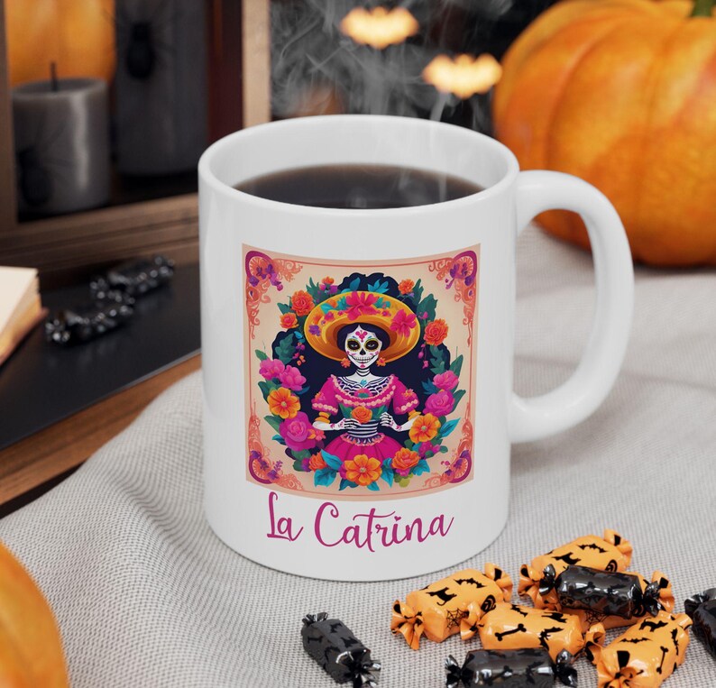 La Catrina Mug, Día De Los Muertos Mug, Halloween Art Mug, Day of the ...