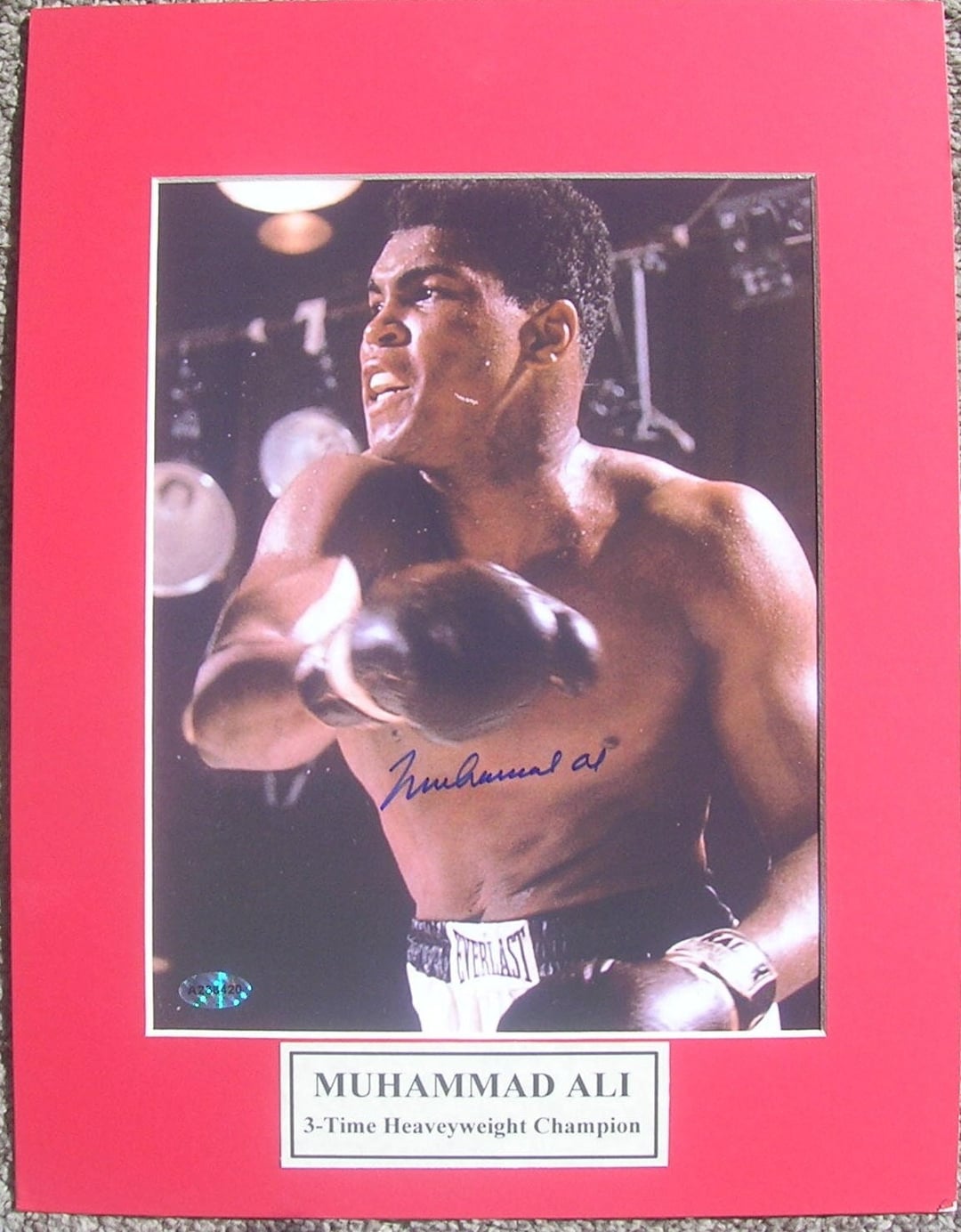 Muhammad Ali Autograph Matted Color Photo. Both Photo and Signature Are ...