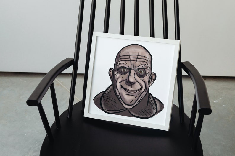 Uncle Fester, Addams Family Art Print 8x8 - Etsy