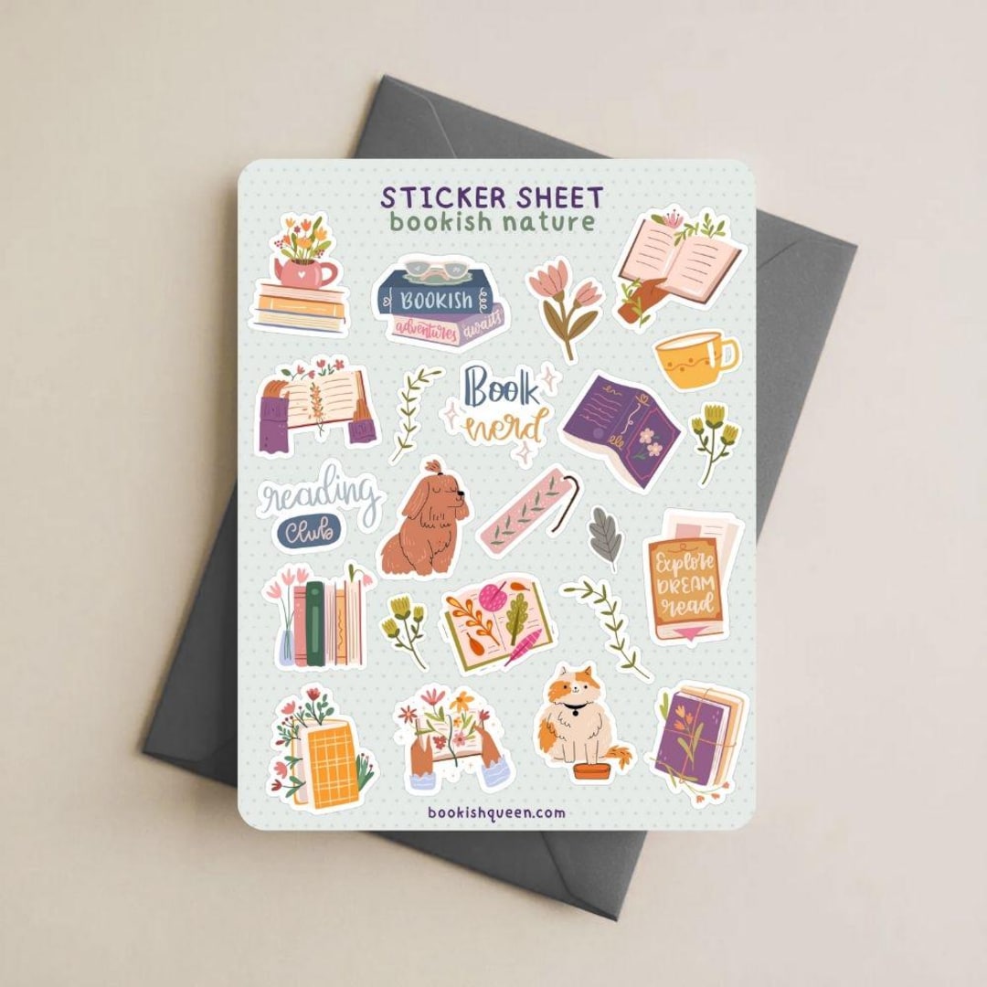 Book Journal Sticker Pack: Kawaii Stickers for Planners, Scrapbooks ...
