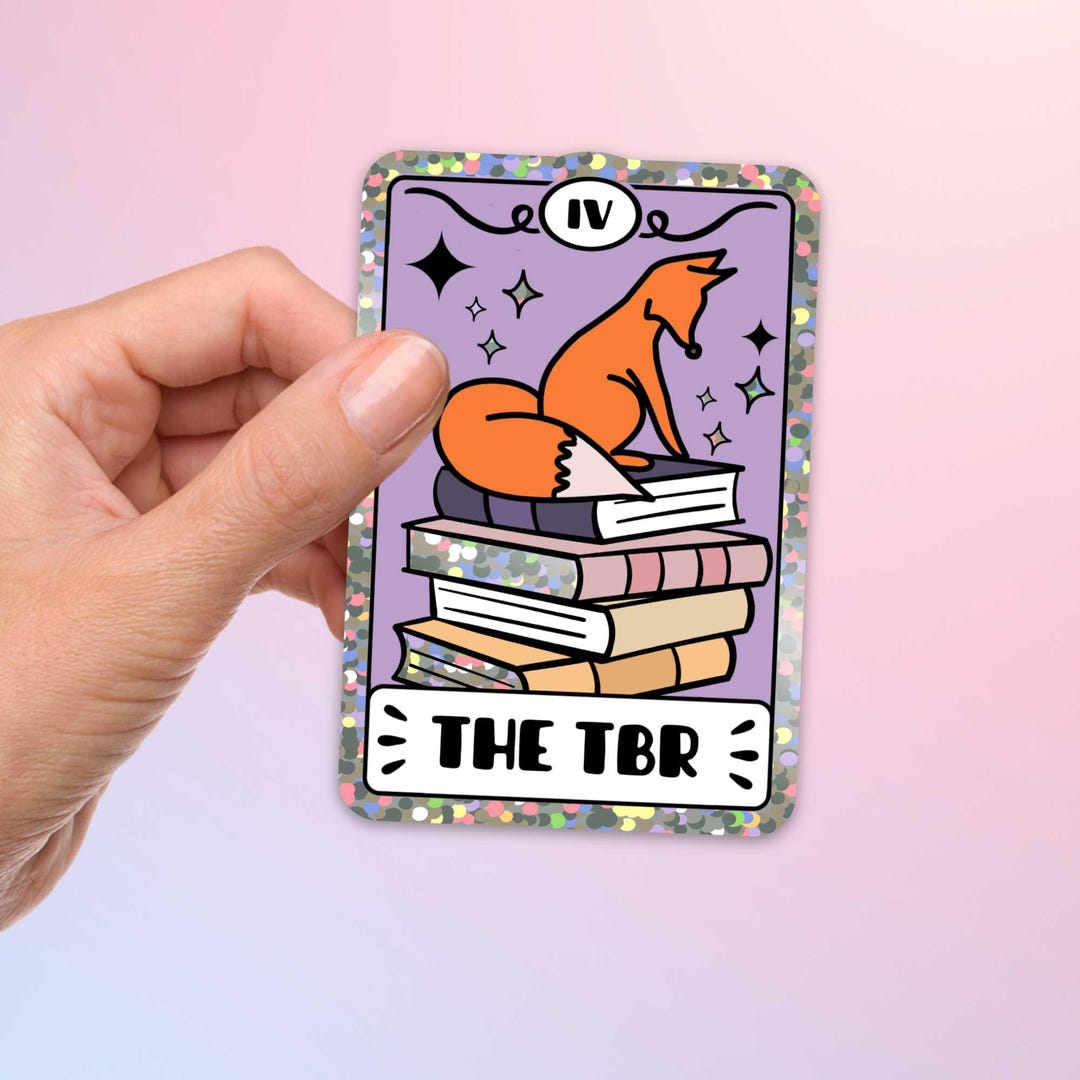 The TBR Tarot Card Sticker Holographic Cute Fox Decal for Book Lovers ...