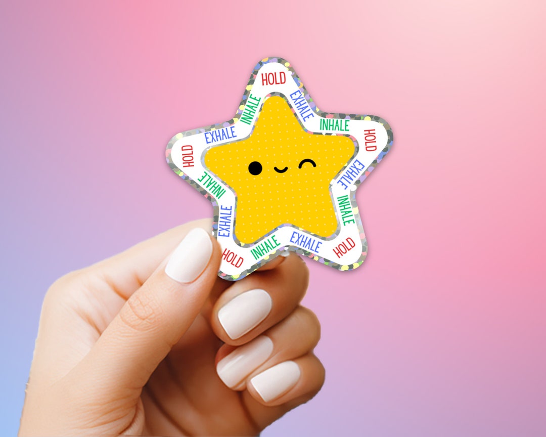 Breathing Star Sticker Mental Health Sticker Calming Sticker Emotional ...