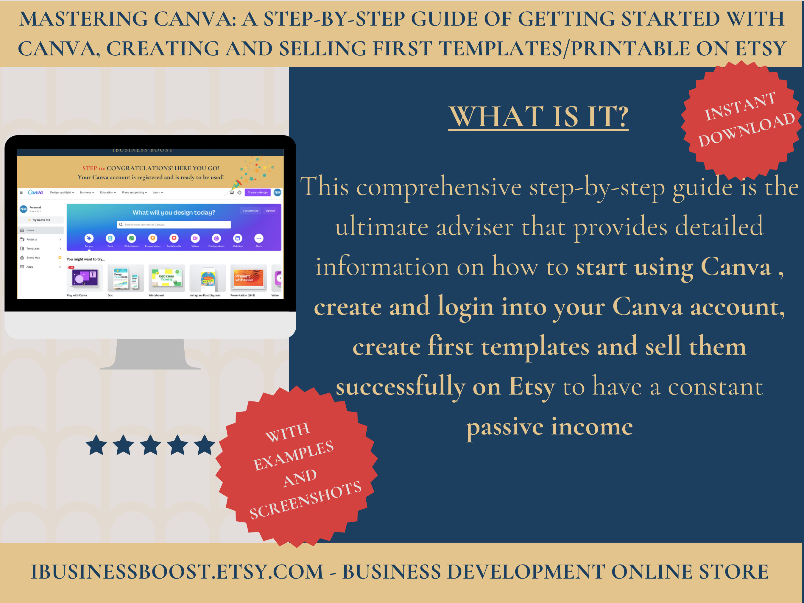 Mastering Canva Step by Step Guide, Creating and Selling First Etsy ...