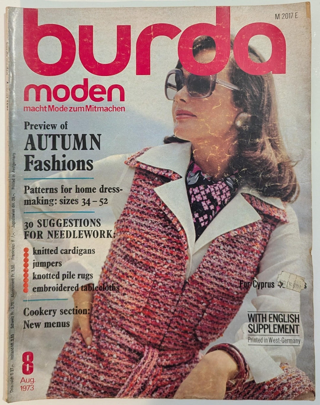1973/08 BURDA MODEN Vintage Fashion Magazine, Vintage Sewing Pattern ...