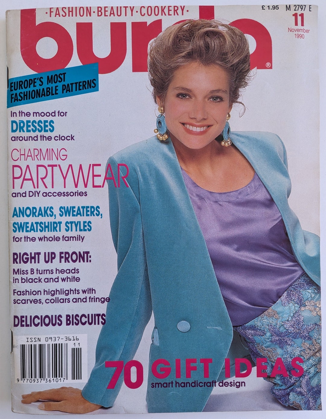 1990/11 BURDA MODEN Vintage Fashion Magazine, Vintage Sewing Pattern ...