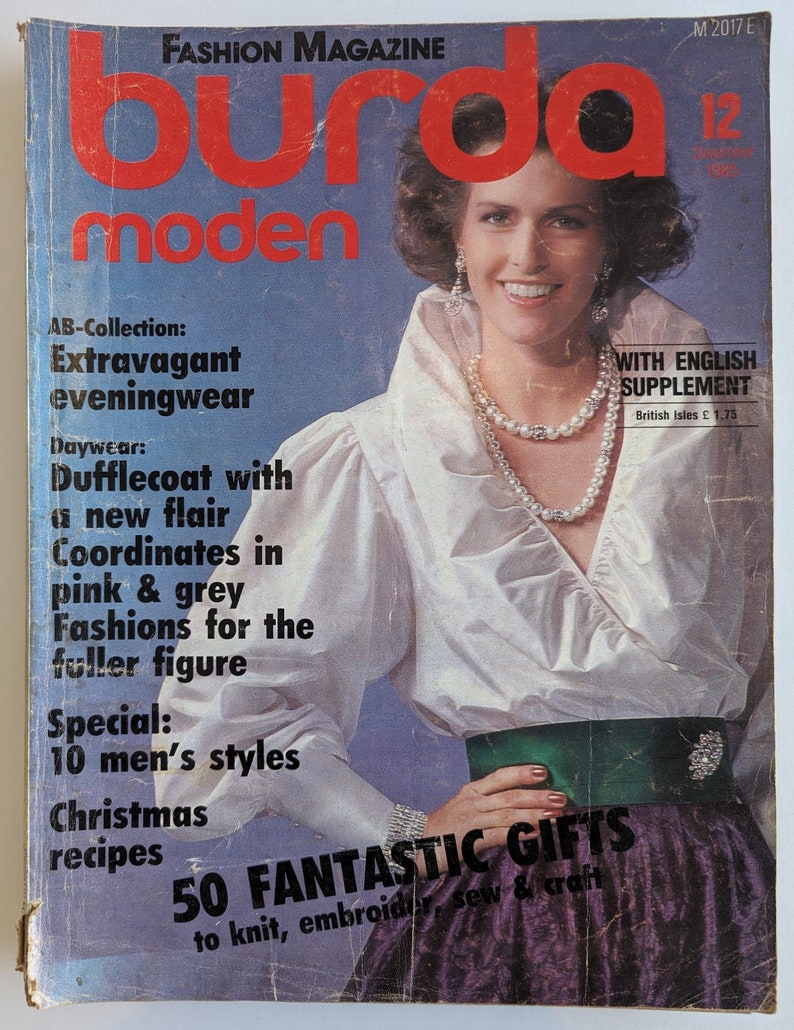 1985/12 BURDA MODEN Vintage Mode Magazin, Vintage Schnittmuster, 80er ...