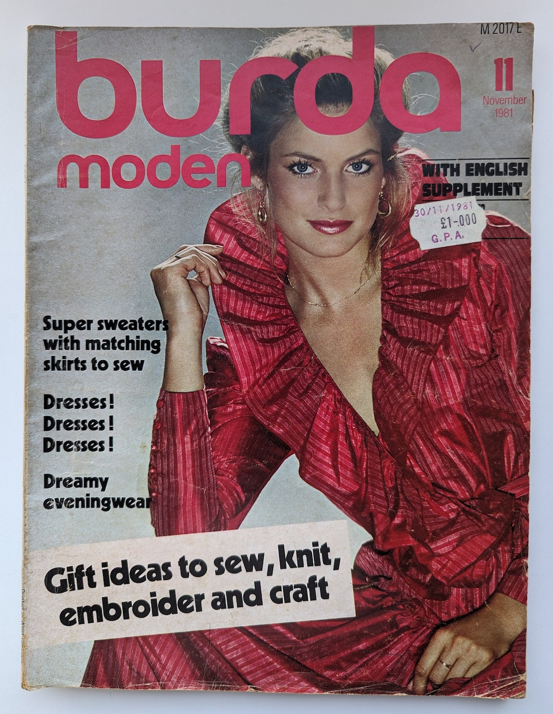 1981/11 BURDA MODEN Vintage Fashion Magazine Vintage Sewing - Etsy