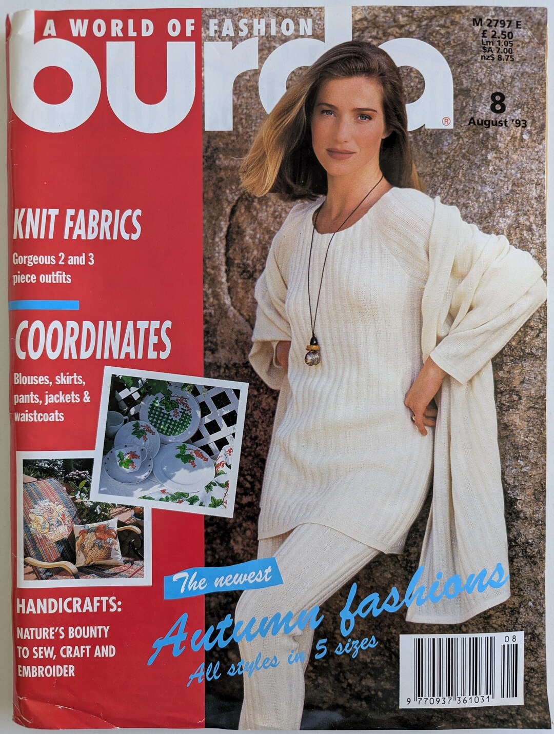 1993/08 BURDA MODEN Vintage Mode Magazin, Vintage Schnittmuster, 90er ...