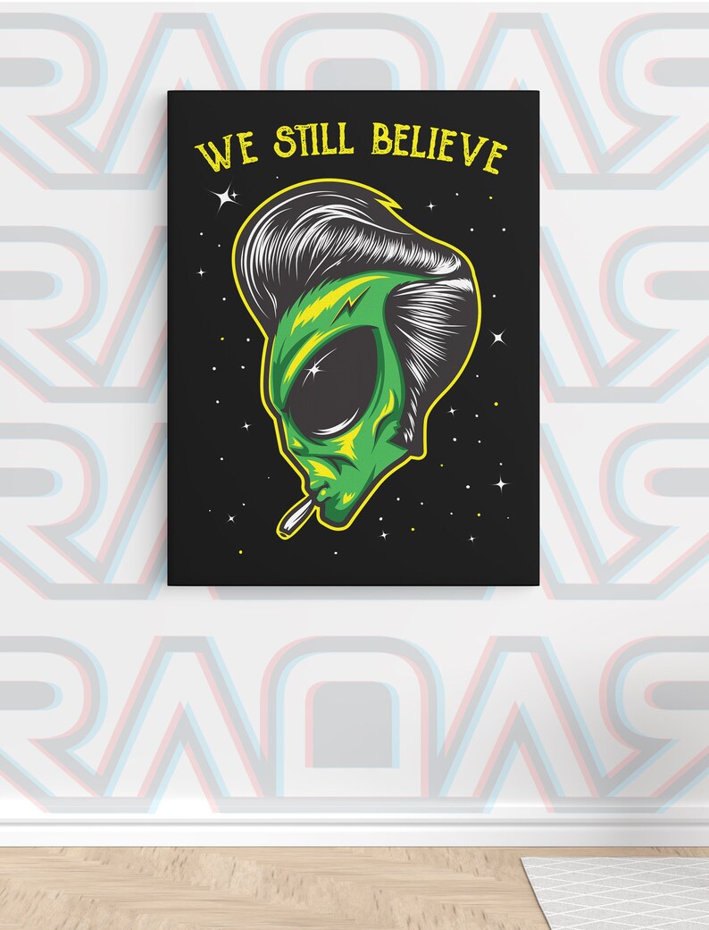 Alien Elvis We Are Not Alone UFO 420 Space Creature Design Perfect for ...