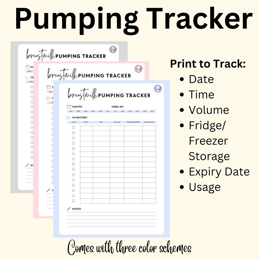 Printable Breastmilk Pumping Tracker - Etsy