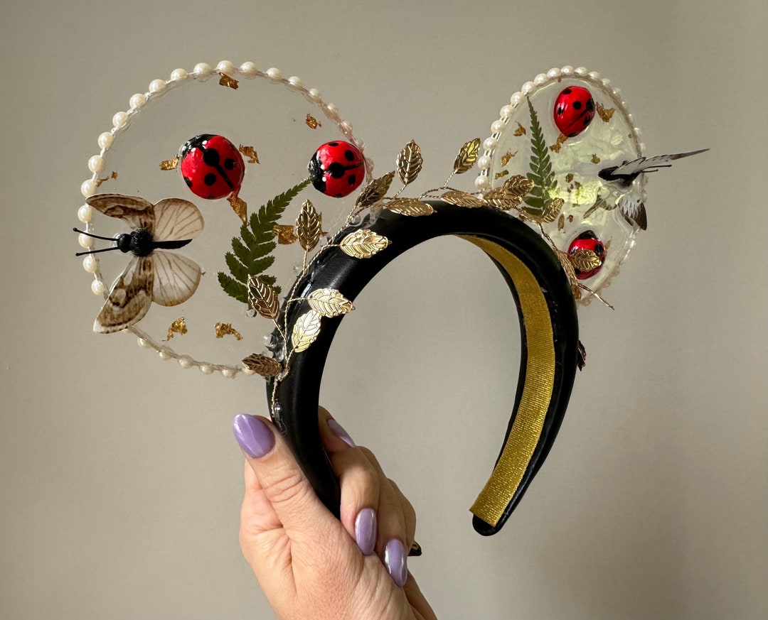 Ladybug Butterfly Mouse Ears Headband, Womens Cottagecore Princess Ears ...