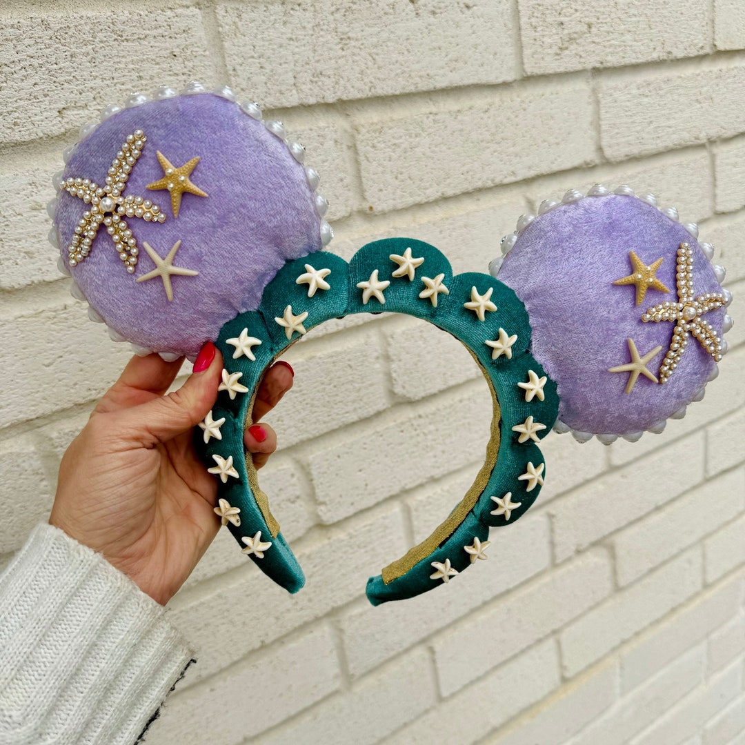 Mermaid Padded Headband Ears, Mermaid Core Mouse Ears Velvet, Theme ...