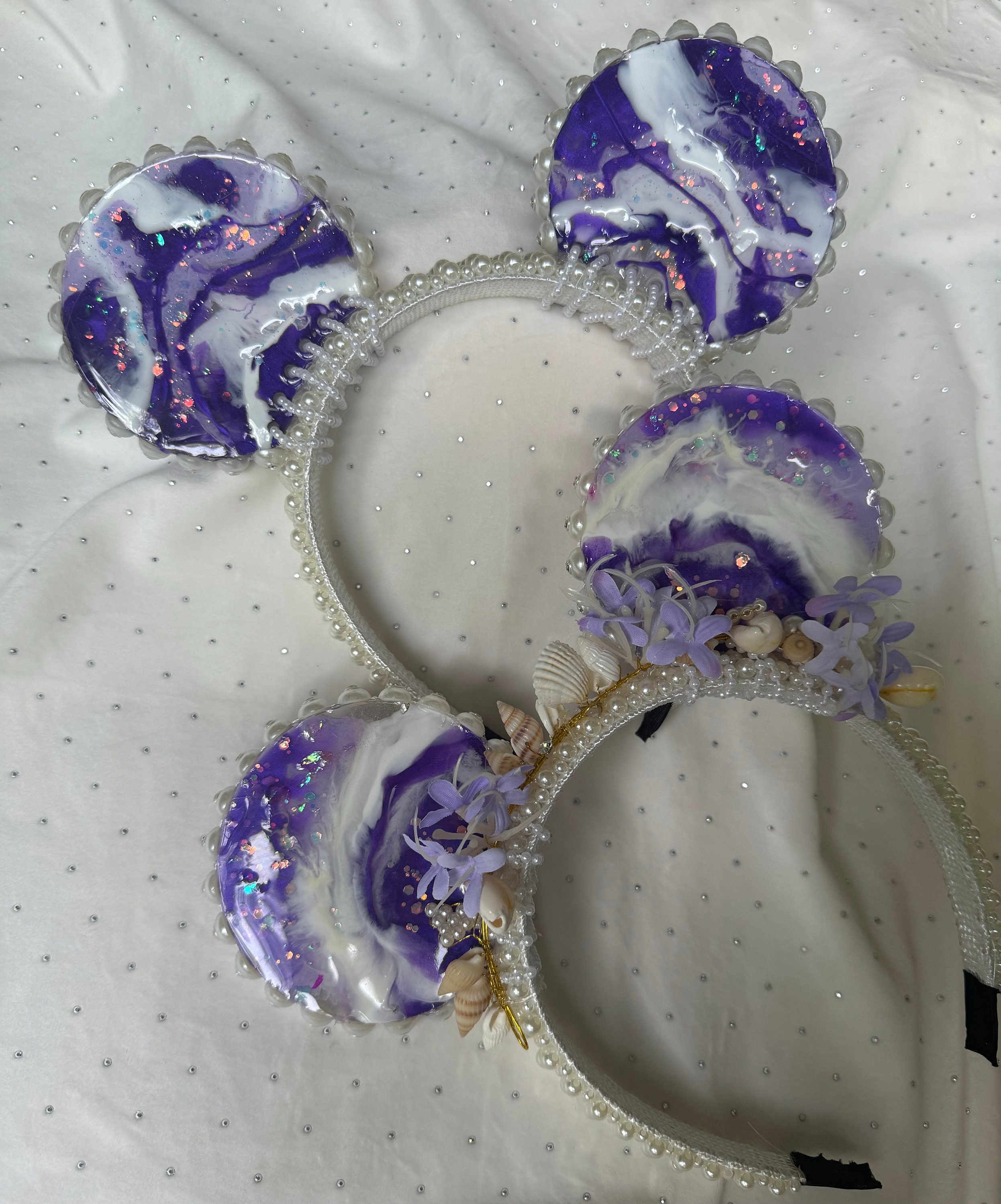 Purple Agate Mermaid Mouse Ears, Ocean Resin Mouse Ears Headband ...