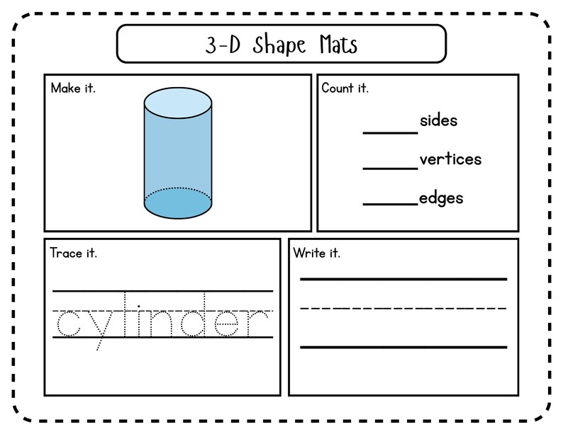 3D Shape Mats for Kindergarten | Printable Geometry Activity | Hands-on ...