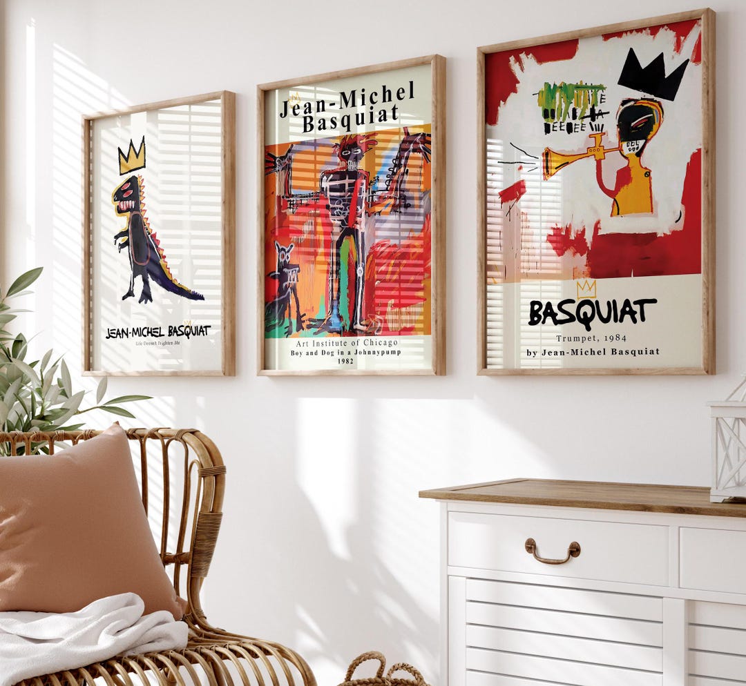Jean Michel Basquiat, Set of 3 Print, Basquiat Poster, Trumpet, Gallery ...