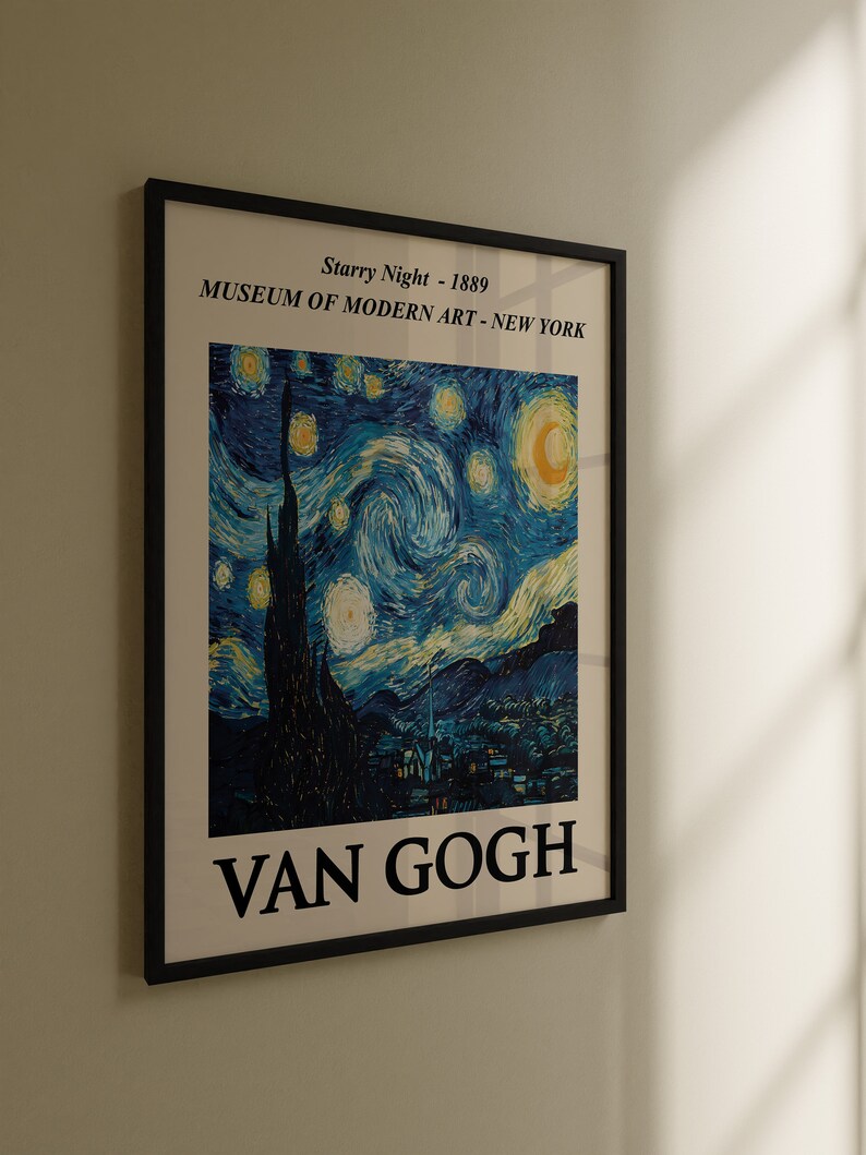 Van Gogh Starry Night Print: Impressionist Landscape (digital Download ...