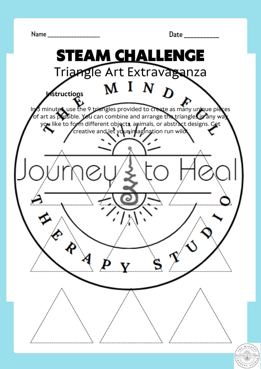 Worksheet: STEAM CHALLENGE Triangle Art Extravaganza - Etsy