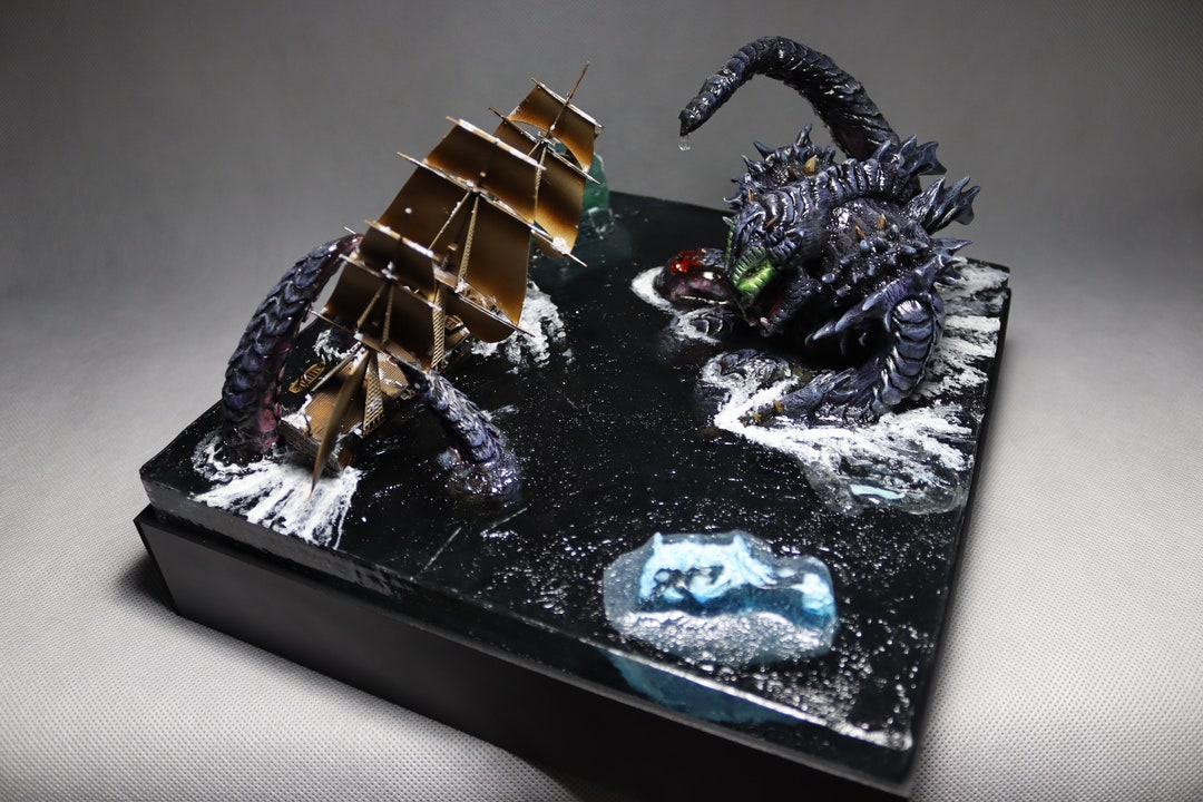 KRAKEN Diorama aus Ton & Epoxidharz - Etsy.de